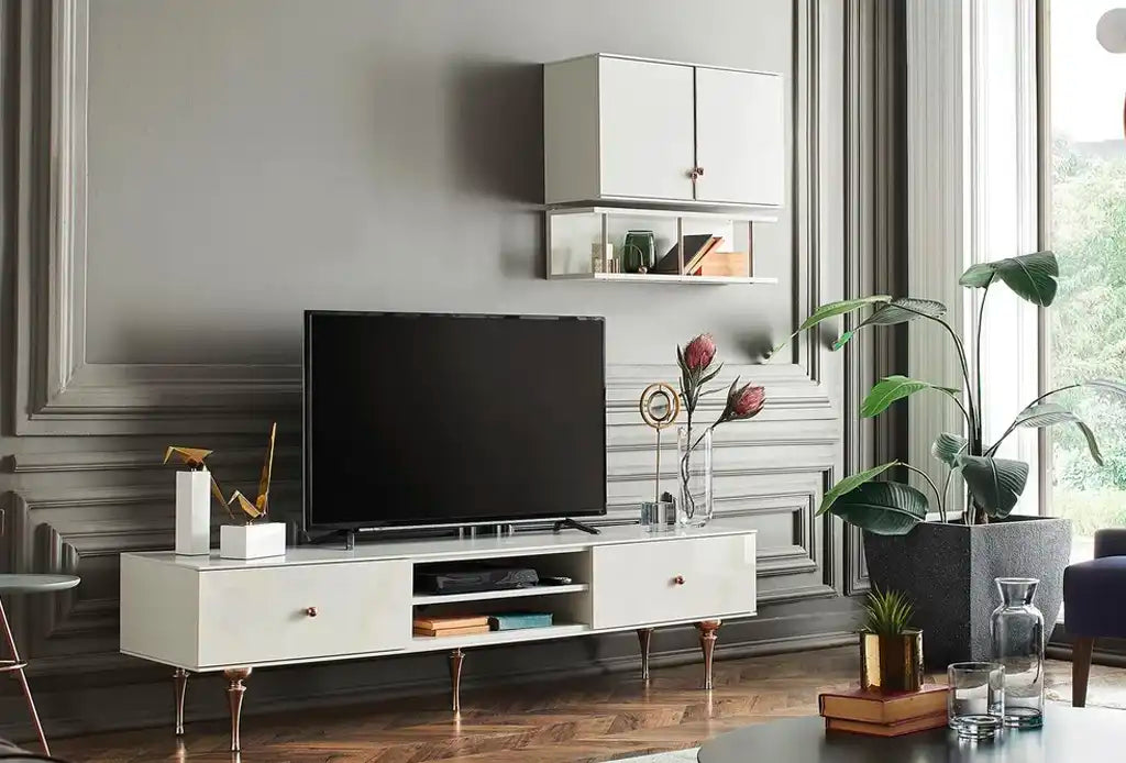 Piedra TV Bench Wall Unit Turkish Luxury Furniture for Sale | Enza Home ...